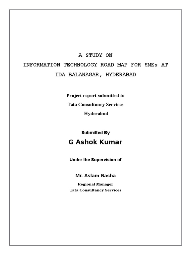 Ashok's TCS Project Report New | PDF | Enterprise Resource Planning | Sampling (Statistics)