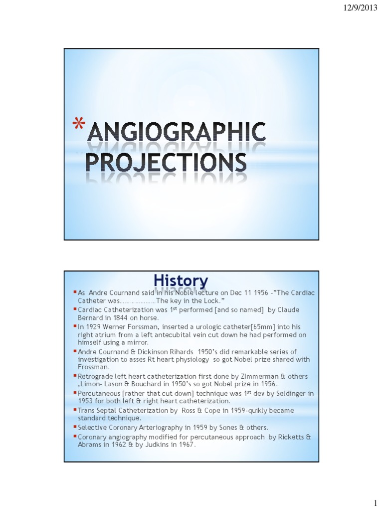 Angiographic Projections | PDF | Coronary Circulation | Angiography