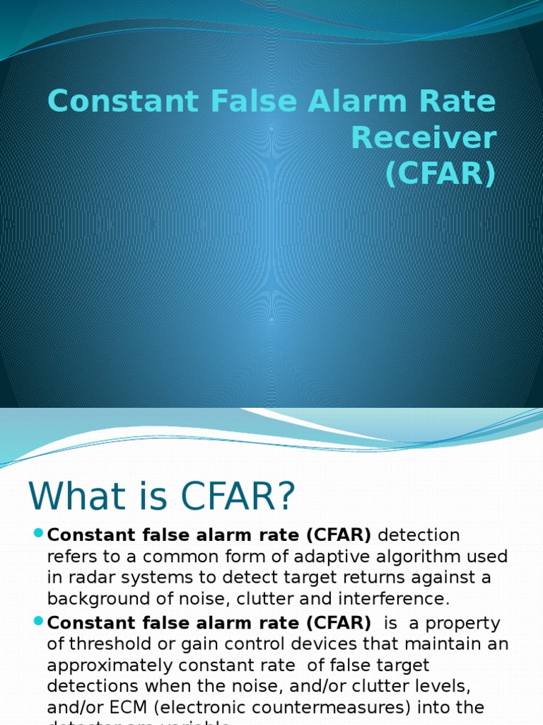 Cfar Receiver | PDF | Telecommunications Engineering | Electronics