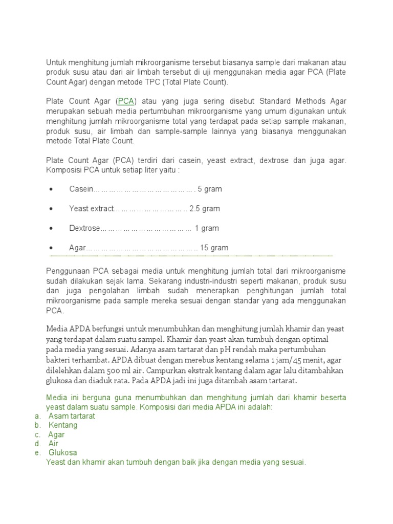 Rangkuman Uji Kuantifikasi Mikrobiologi | PDF