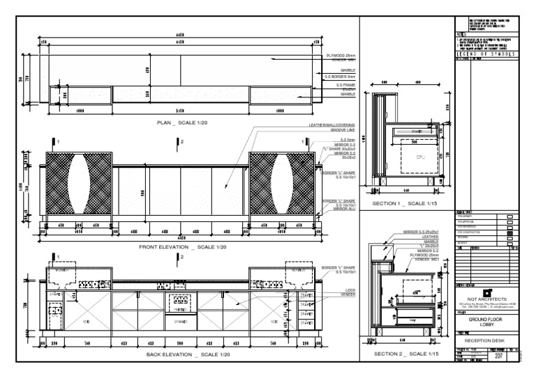 Reception Desk Technical Drawings | PDF