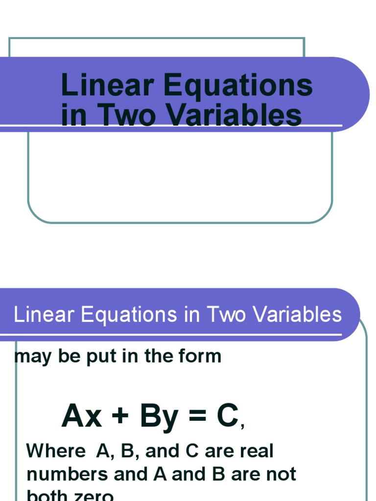 Linear Equation Two Variable | PDF | Cartesian Coordinate System ...