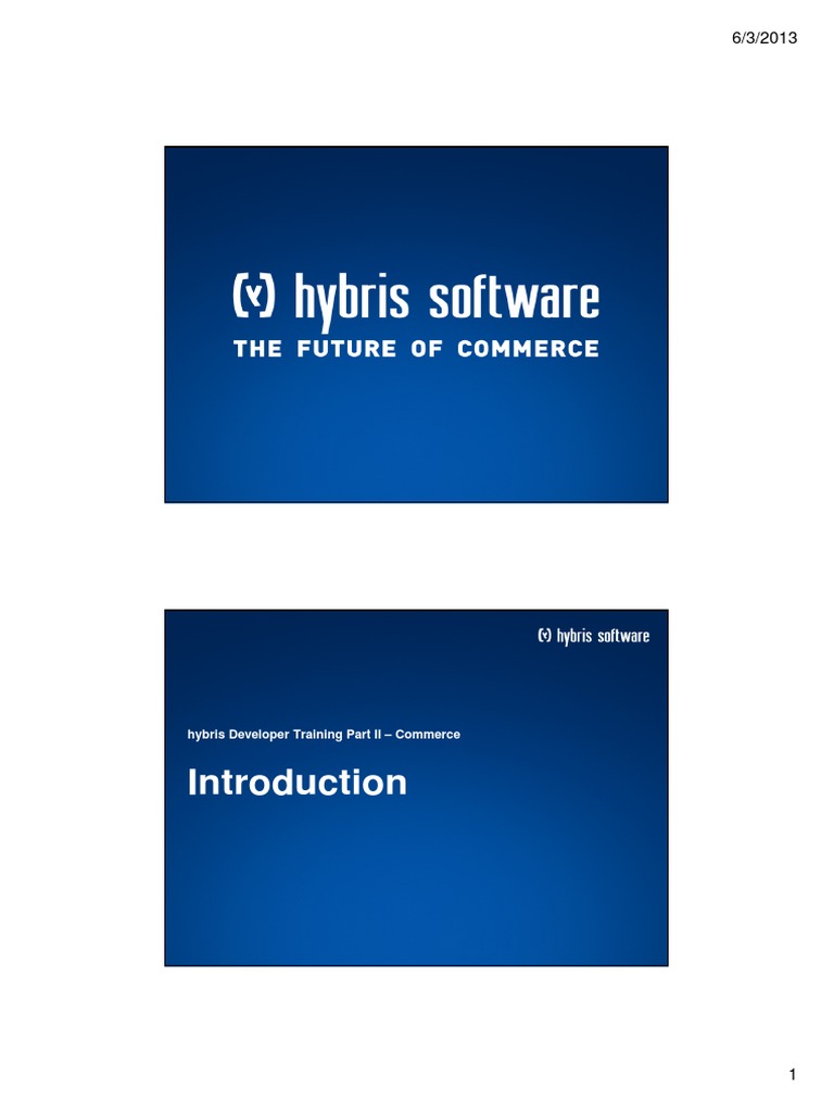 Hybris Developer Training Part II - Commerce - Module 01 - Introduction ...
