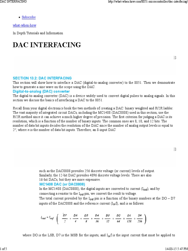 Dac Interfacing | PDF | Digital To Analog Converter | Analogue Electronics