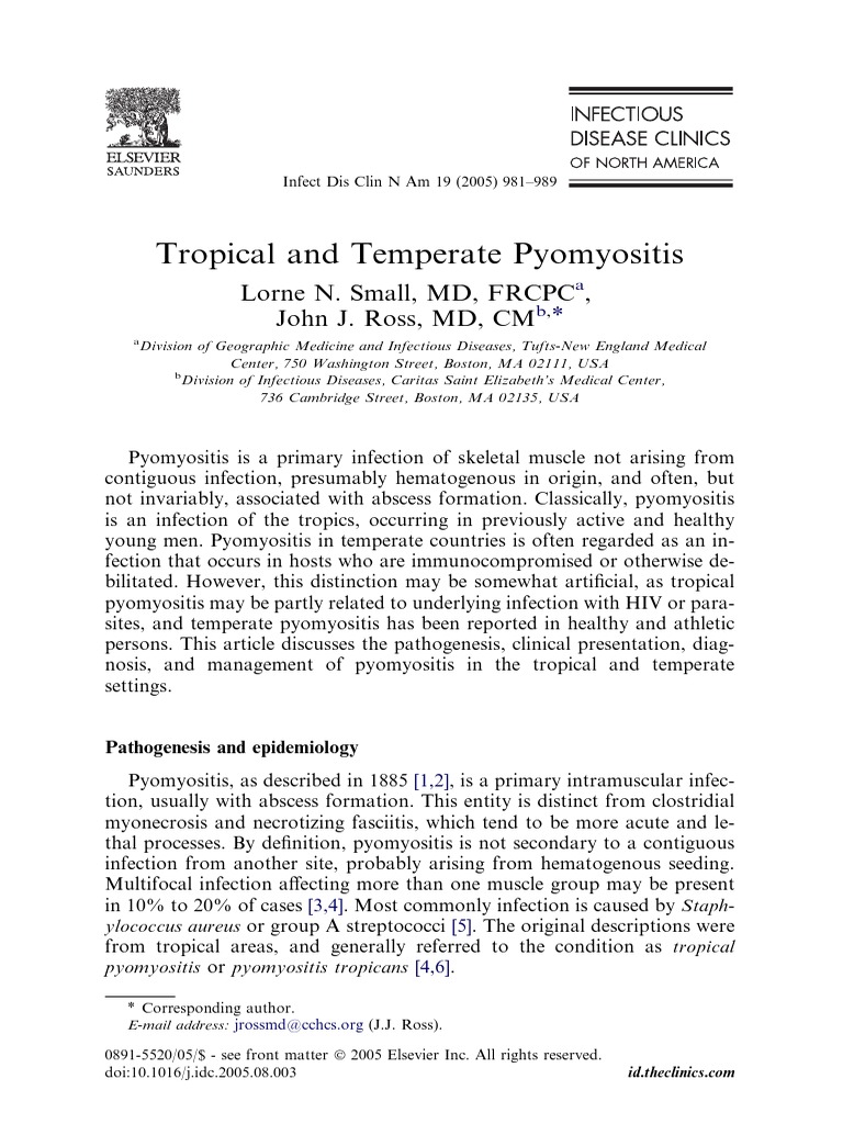 Tropical and Temperate Pyomyositis | PDF | Infection | Methicillin ...