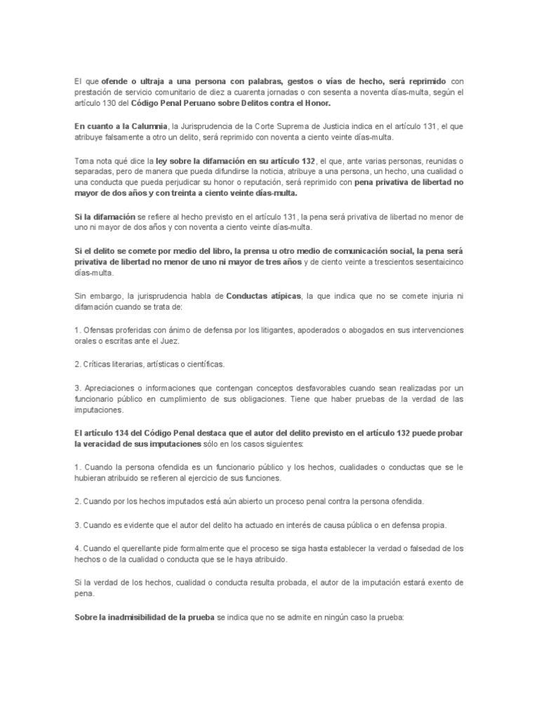 Diferencia Entre Injuria, Calumnia y Difamacion | PDF | Evidencia (ley ... Diferencia Entre Injuria, Calumnia y Difamacion | PDF | Evidencia (ley ...
