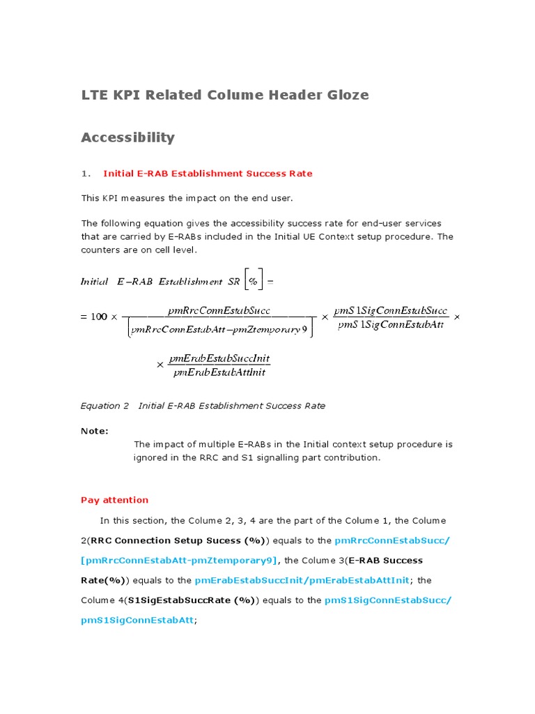 LTE KPI Statistics | PDF | Electrical Engineering | Networks