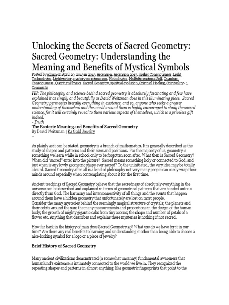 Unlocking The Secrets of Sacred Geometry | Download Free PDF | Geometry ...