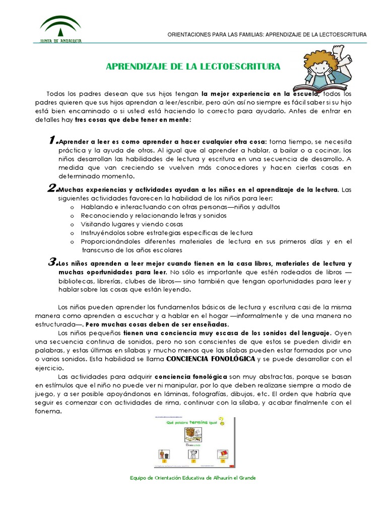 Orientaciones Padres Lectura | PDF | Lectura (proceso) | Adultos