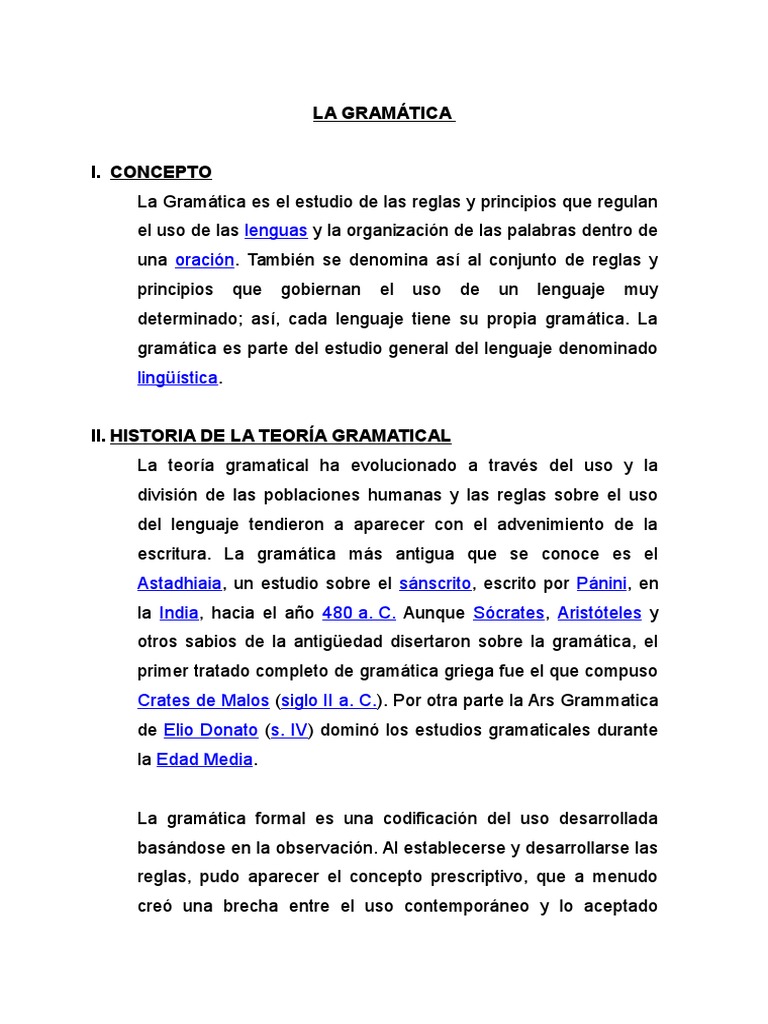 Trabajo La Gramatica | PDF | Gramática | Lingüística