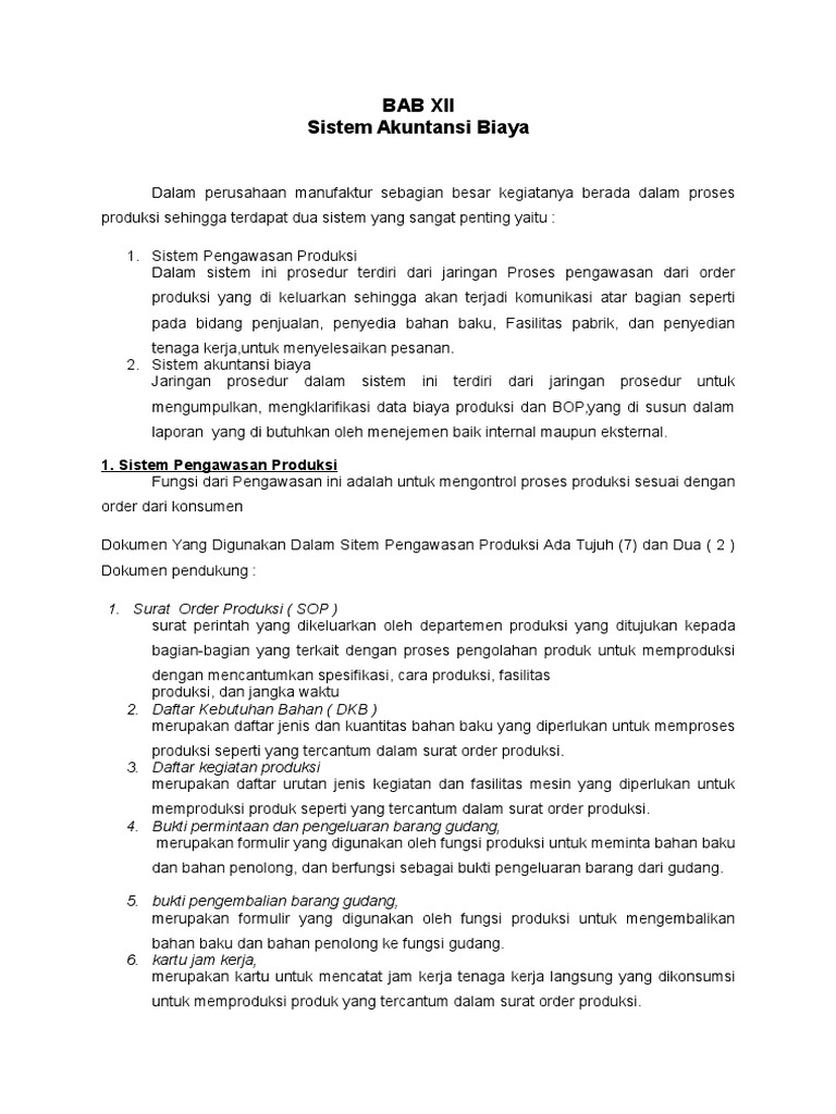Sia Diagram Flowchart Sistem Akuntansi Biaya | PDF