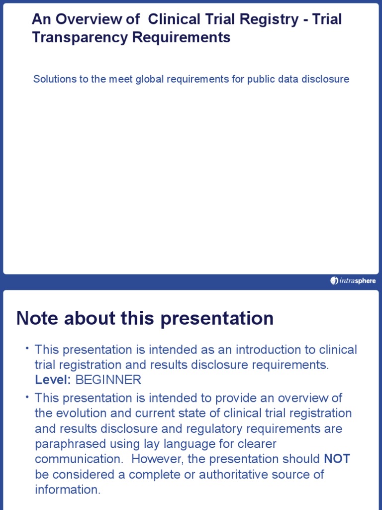 Clinical Trial Registration Overview | PDF | Institutional Review Board ...