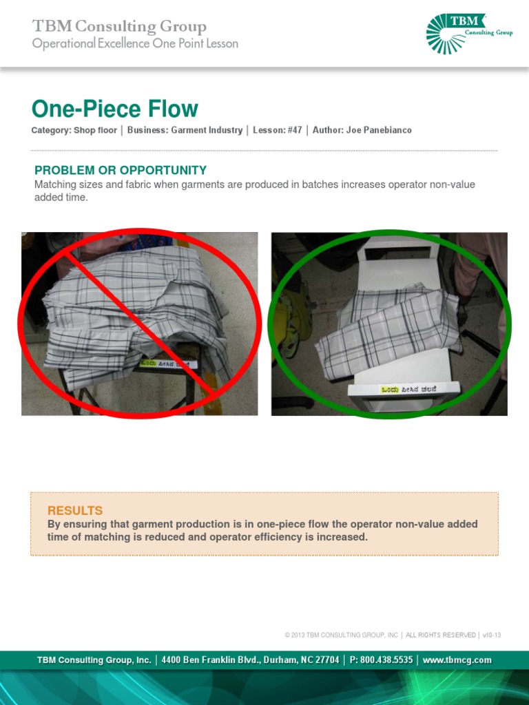 TBMOnePointLesson 47 One Piece Flow v1 | PDF | Career & Growth | Business