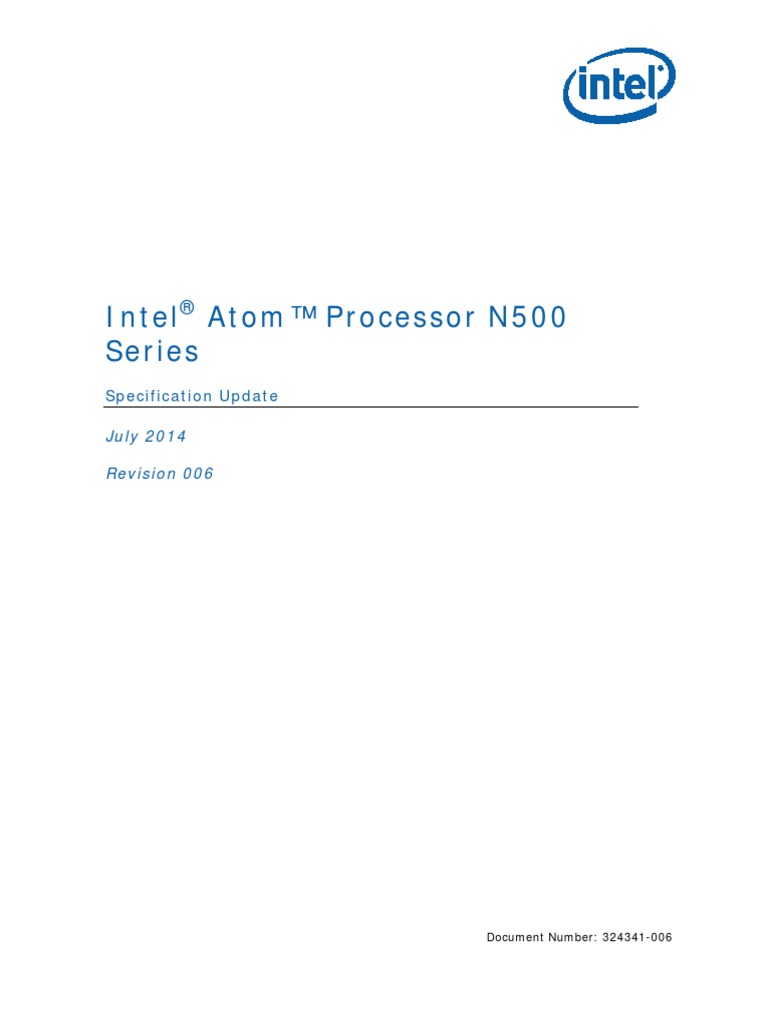 Atom Processor n500 Specification Update | PDF | Computer Engineering ...