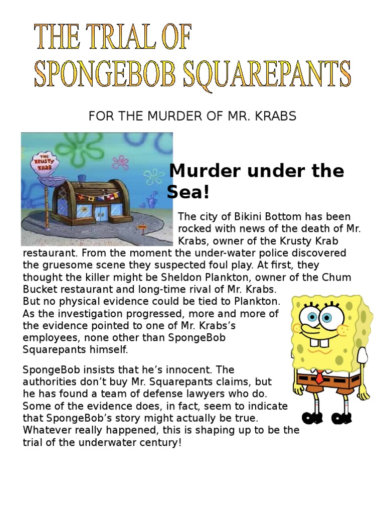 SpongeBob SquarePants Activity | PDF | Crime & Violence | Crime Thriller