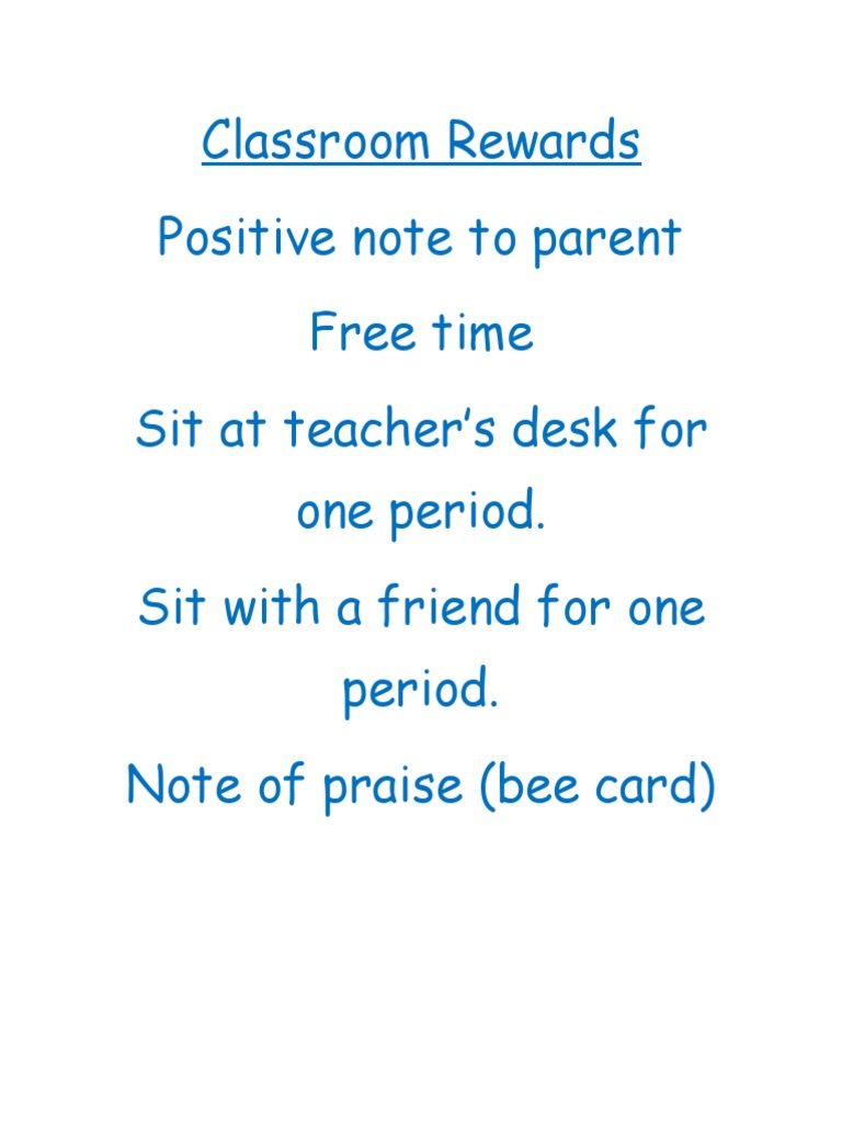 Classroom Rewards | PDF