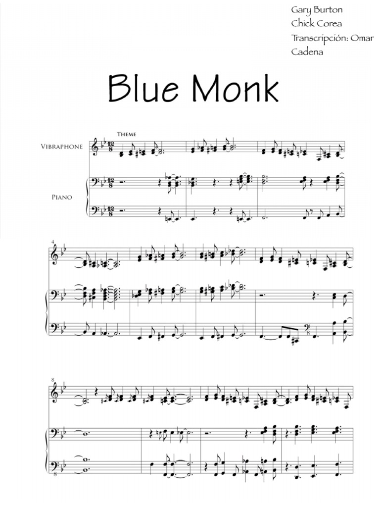 Blue Monk PDF | PDF | Jazz americano | Músicos de jazz