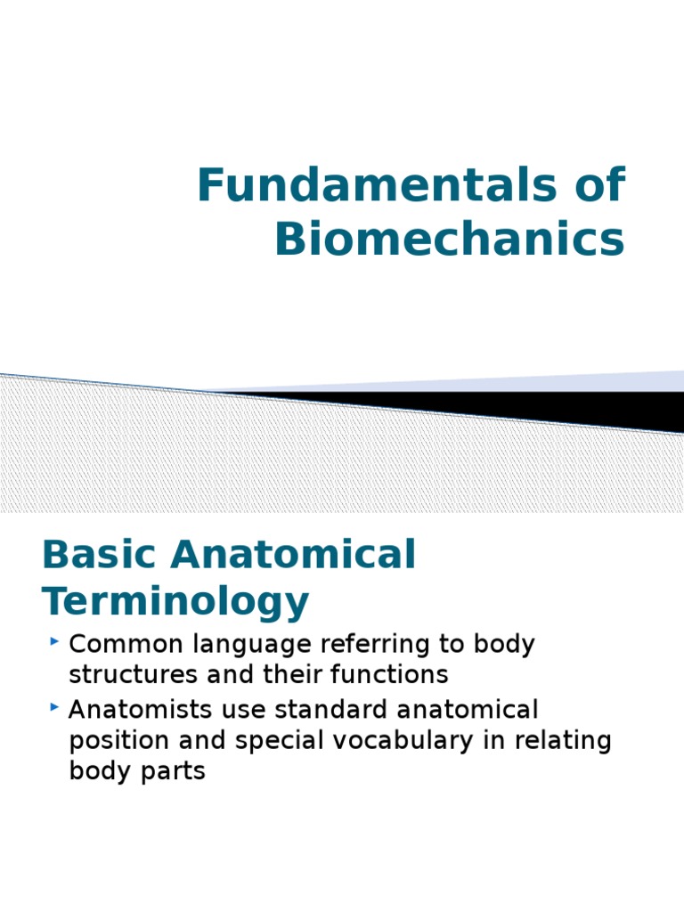 Fundamentals of Biomechanics | PDF | Anatomical Terms Of Location ...