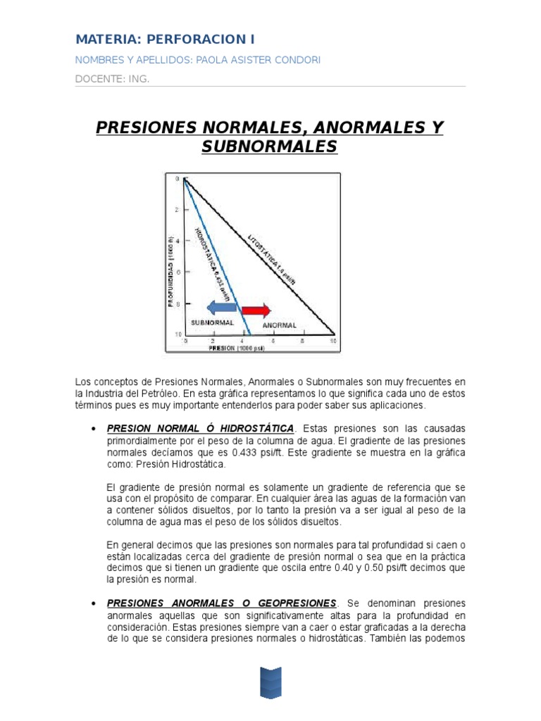 Presiones Normales | PDF