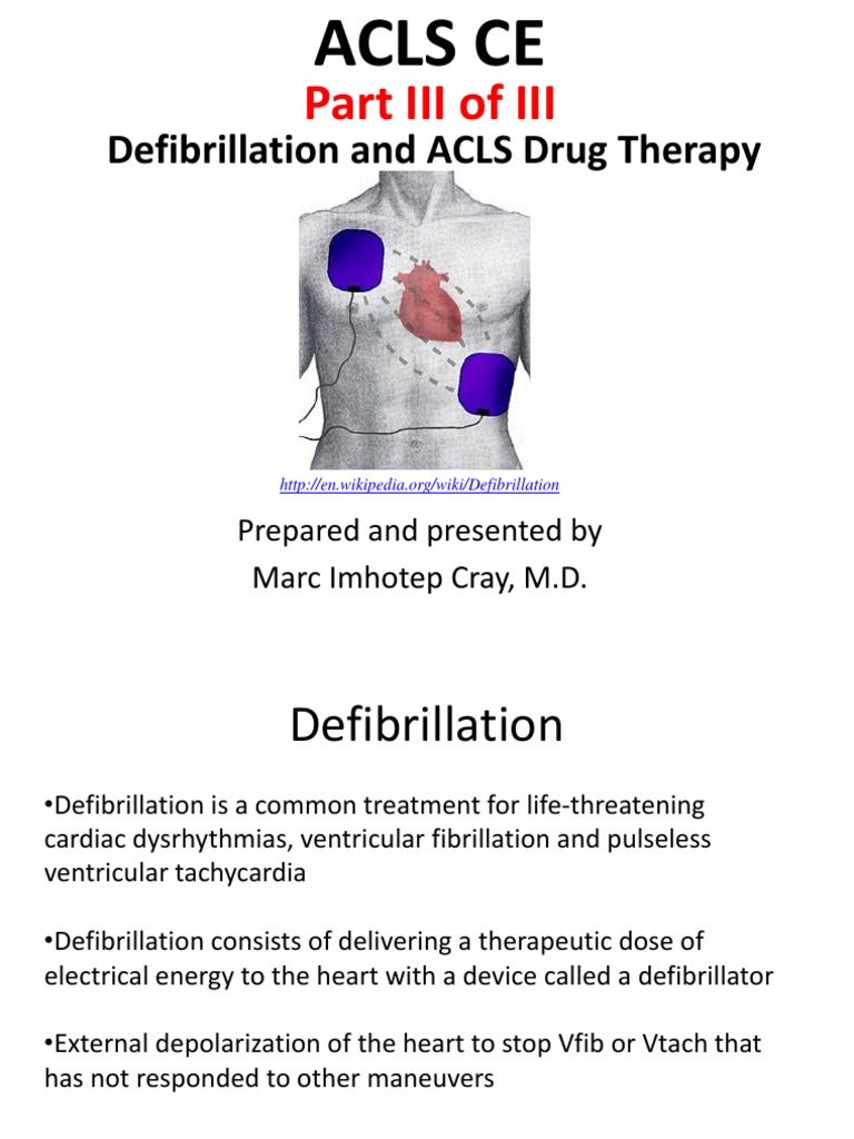Defibrillation and ACLS Drug Overview | PDF | Cardiac Electrophysiology ...