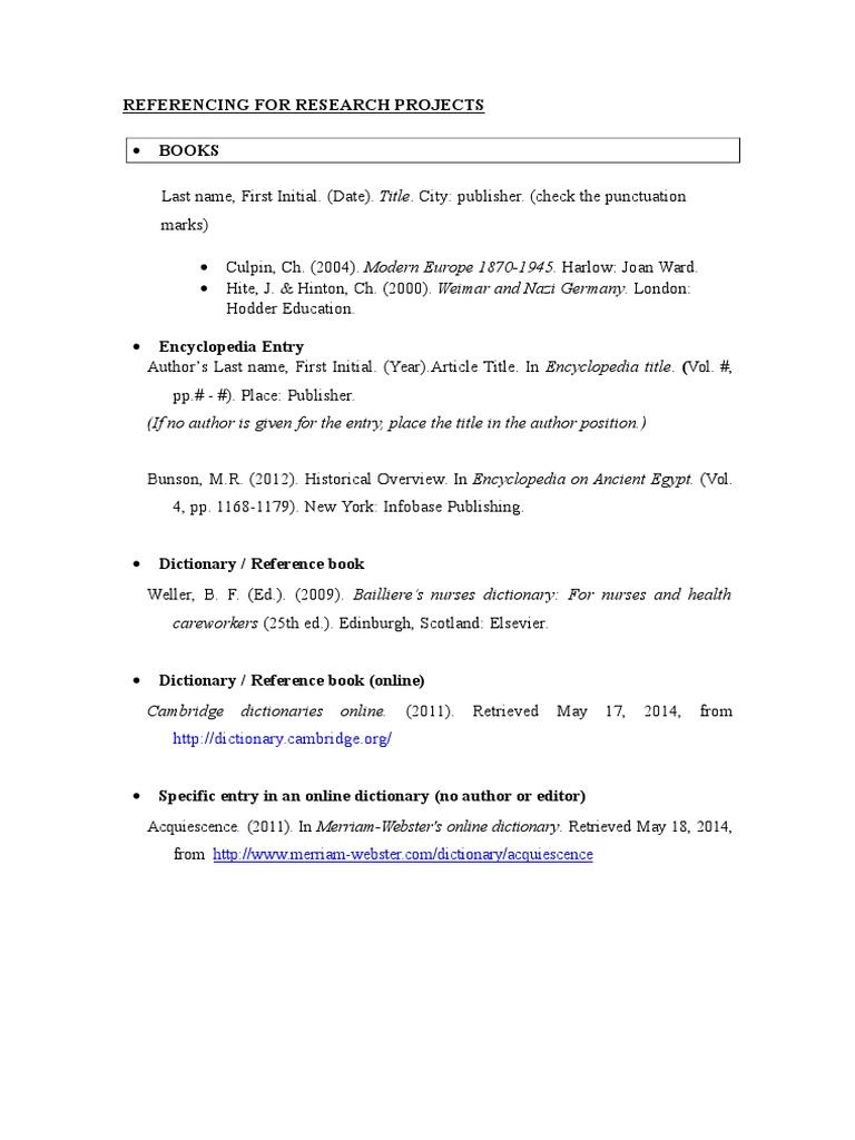Model Referencing For Research Projects 2015 Shorter Pdf