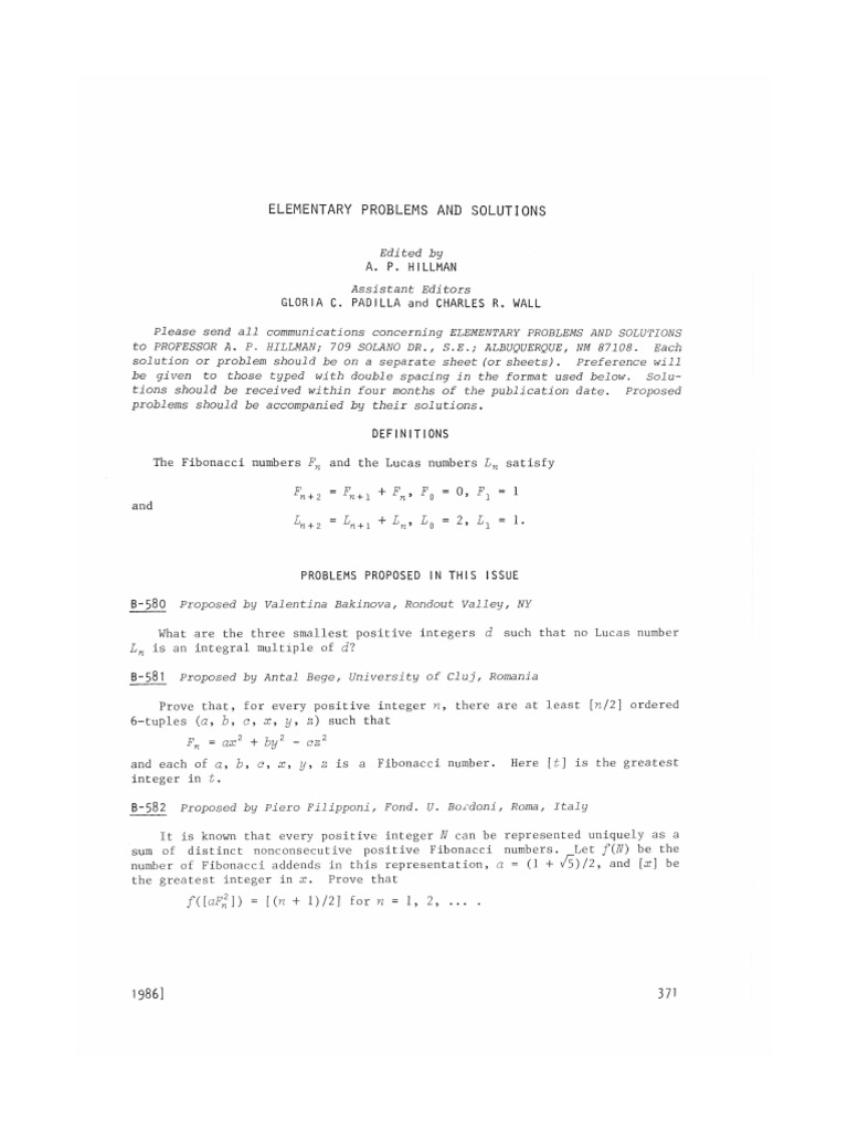 Elementary Problems | PDF | Group Theory | Equations