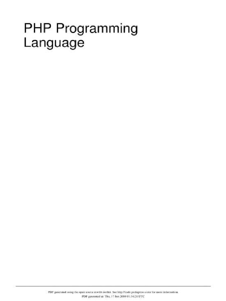 Php Programming Language N A 3774 Pdf Search Engine