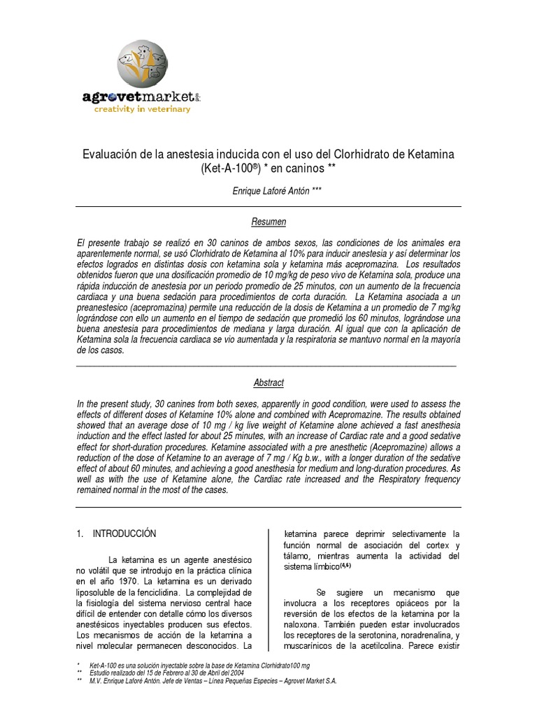 Ket - A-100 PDF | PDF | Medicina CLINICA | Drogas