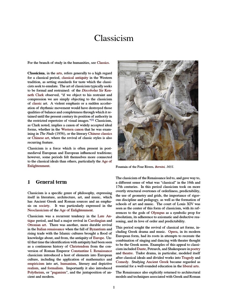 Classicism | PDF | Classicism | Aesthetics