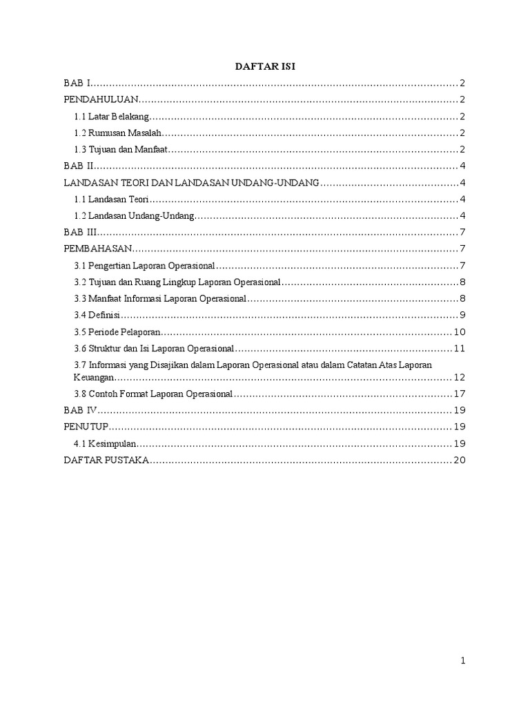 Laporan Operasional Pdf