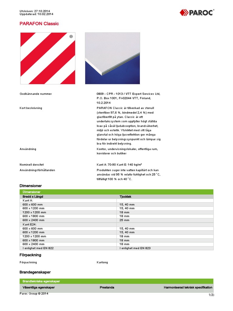 PARAFON Classic Datasheet PDF | PDF
