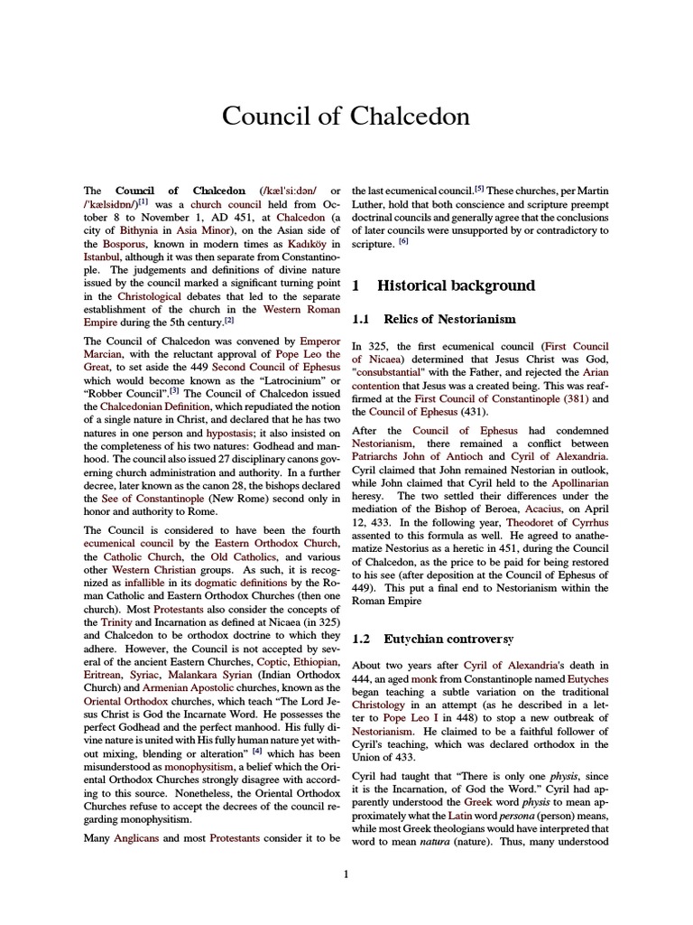 Council of Chalcedon | PDF | Council Of Chalcedon | Ancient Christianity