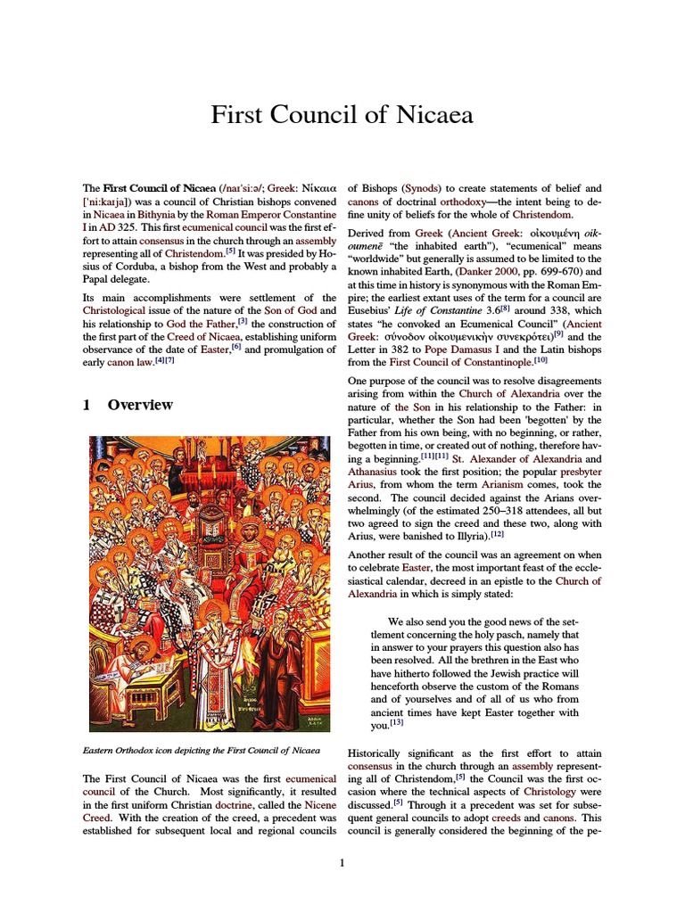 First Council of Nicaea | PDF | Arianism | Ancient Christianity