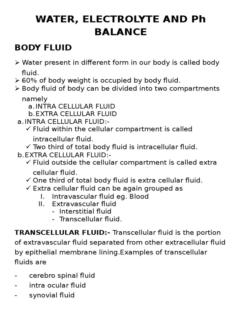 Water, Electrolyte and PH Balance | PDF | Angiotensin | Buffer Solution