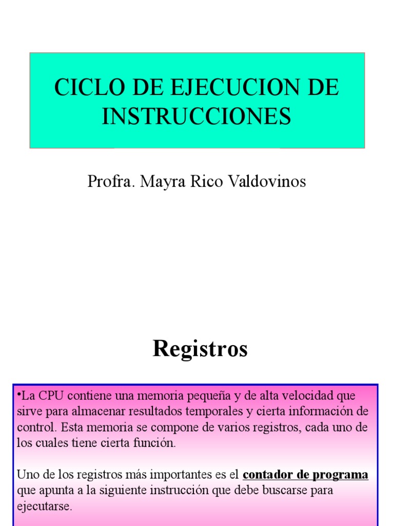 Ciclo de Ejecución de Instrucciones CPU | PDF | Unidad Central de ...