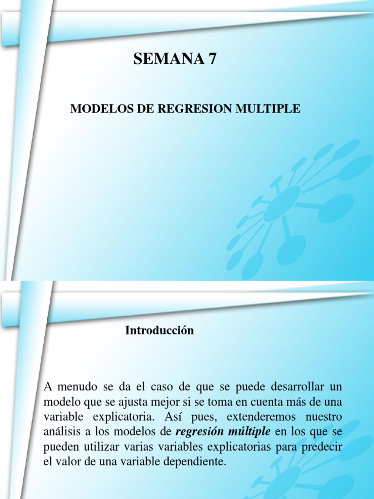 Ei - Semana 7 - Modelo de Regresion Multiple | PDF | Regresión lineal | Análisis de regresión