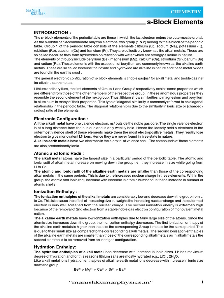 S Block | PDF | Sodium Carbonate | Sodium Hydroxide