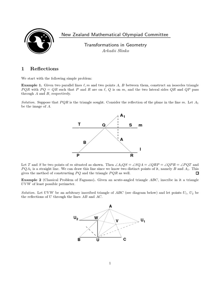 Arkadii Slinko - Transformations in Geometry PDF | PDF | Triangle | Line (Geometry)