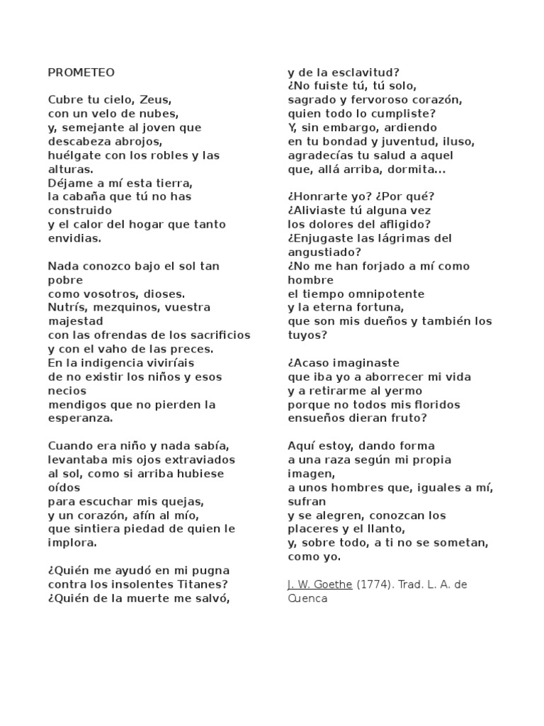 Prometeo Goethe | PDF
