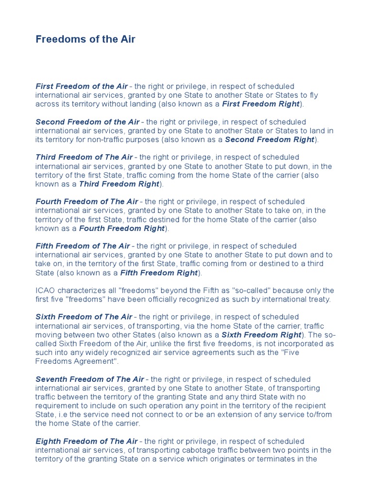 Freedoms of The Air PDF | PDF | Global Politics | Foreign Policy