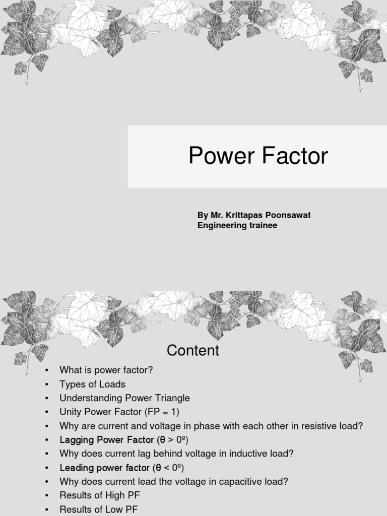 Power Factor | PDF | Ac Power | Inductor