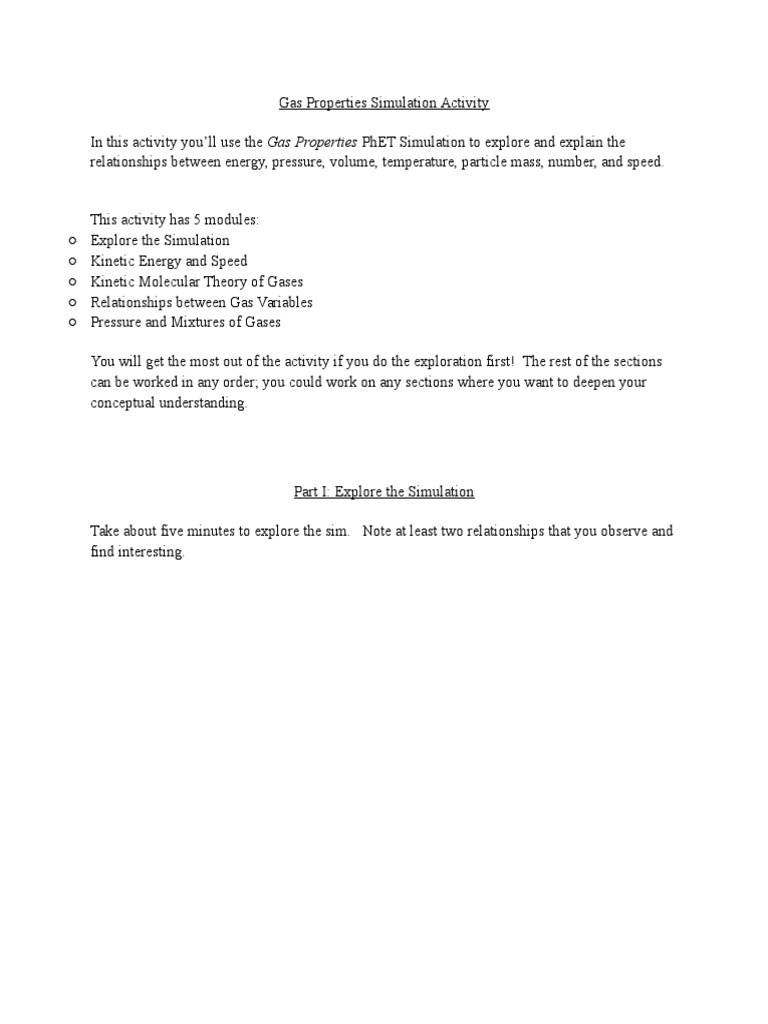 UG Gas Properties Activity | PDF | Gases | Temperature
