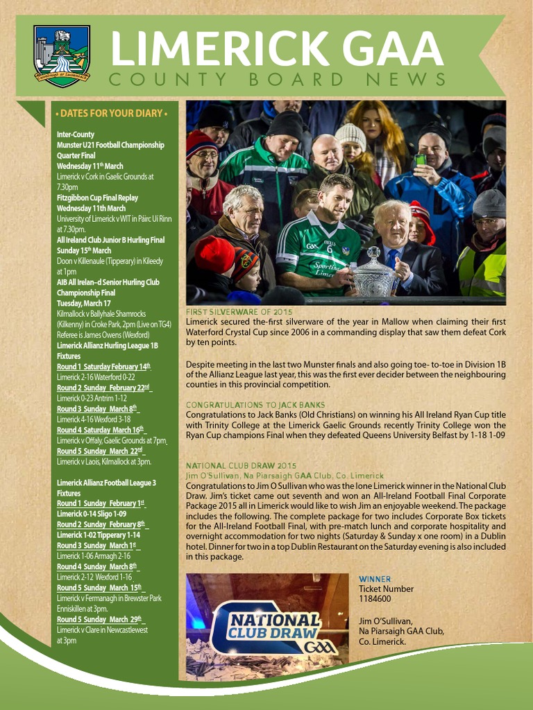 Limerick GAA Achievements and Updates | PDF | Gaelic Games | Munster Gaa