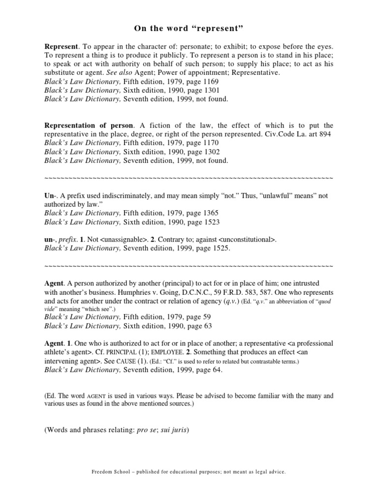 On The Word Represent | PDF