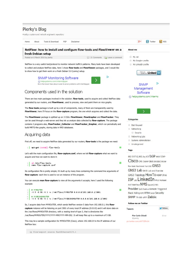 How To Install and Configure Flow Tools and Flowviewer On A Fresh Debian | PDF | Advanced ...