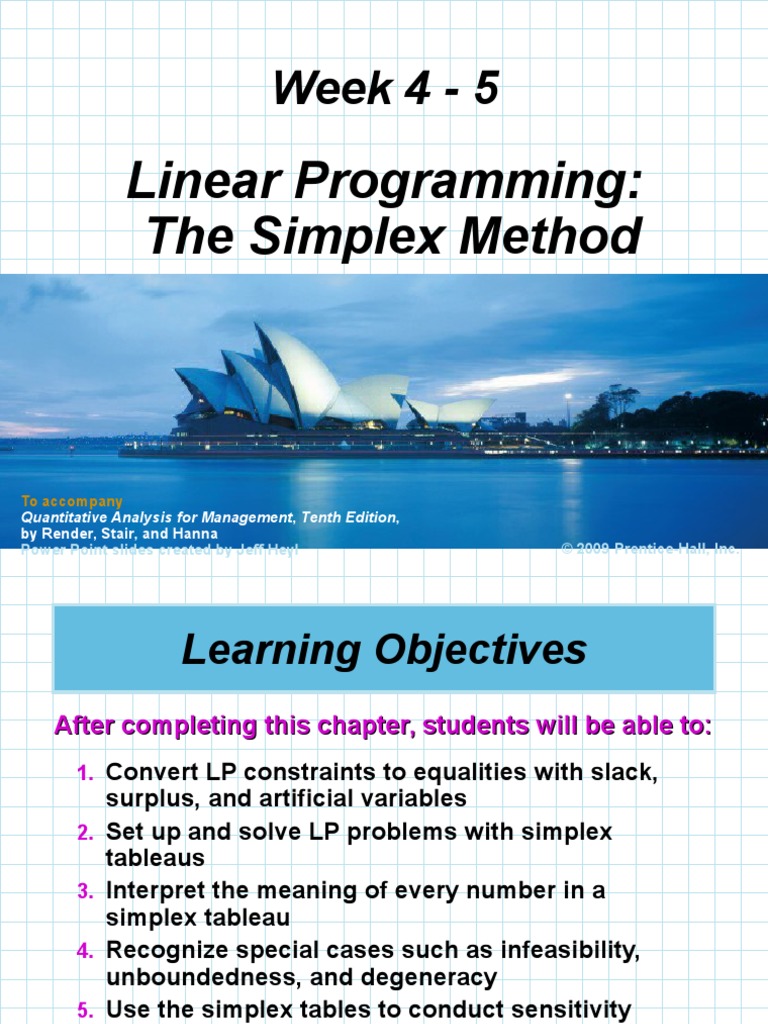 MK 04-05 Linear Programming The Simplex Method | PDF | Mathematical Optimization | Linear ...