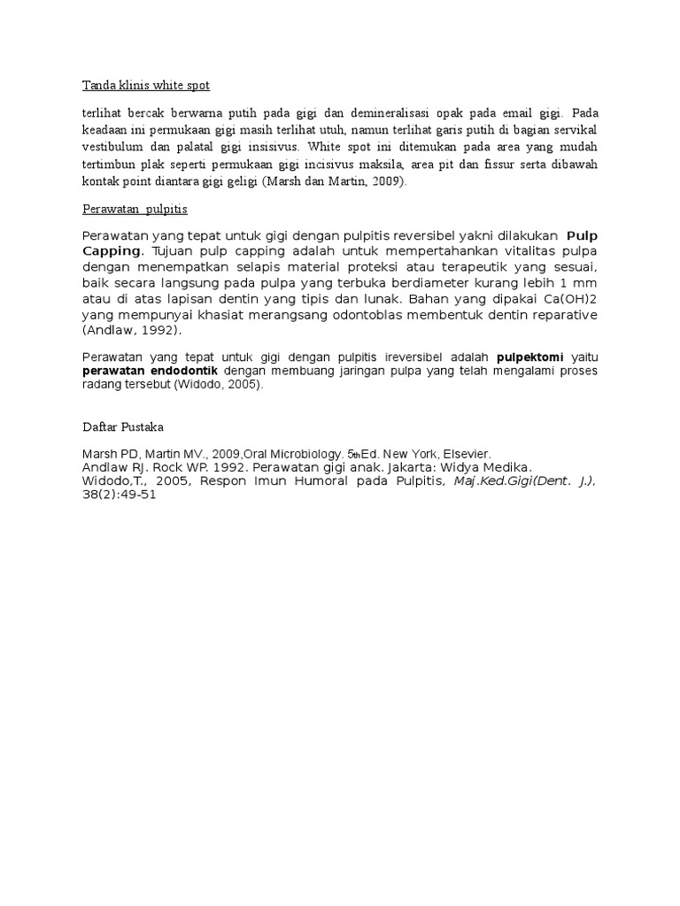 Tanda Klinis White Spot | PDF