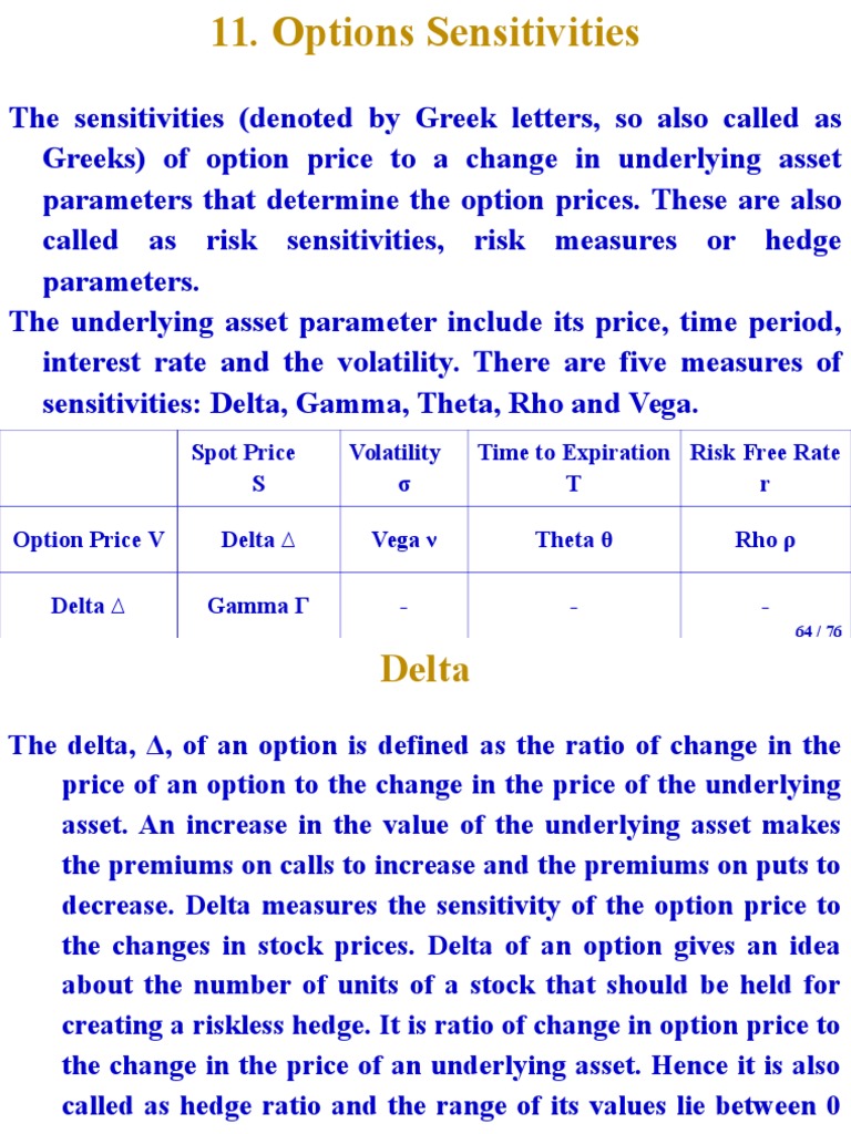 Option Greeks | PDF | Greeks (Finance) | Derivative (Finance)
