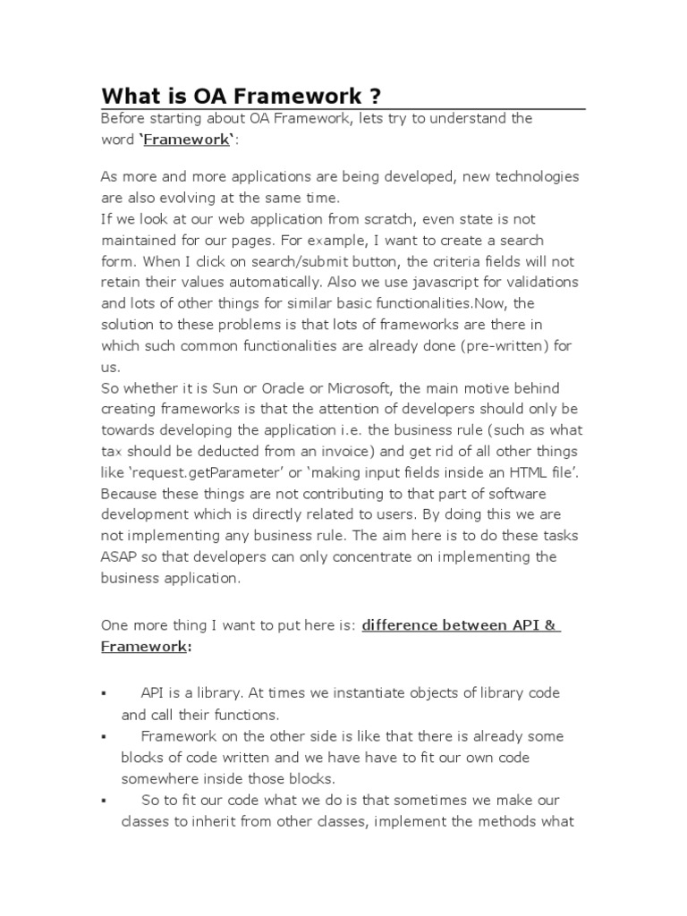 Oracle Application Framework Training Material | PDF | Component Based Software Engineering ...