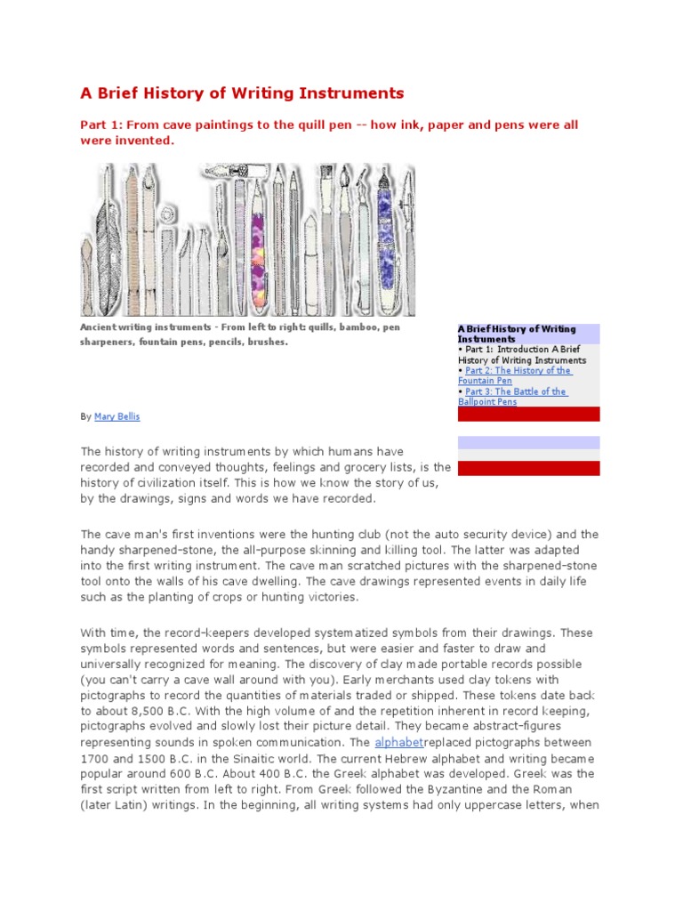Evolution of Writing Instruments | PDF | Pen | Pencil
